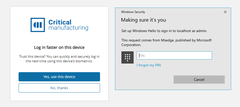 WebAuthn - Critical Manufacturing Documentation Portal