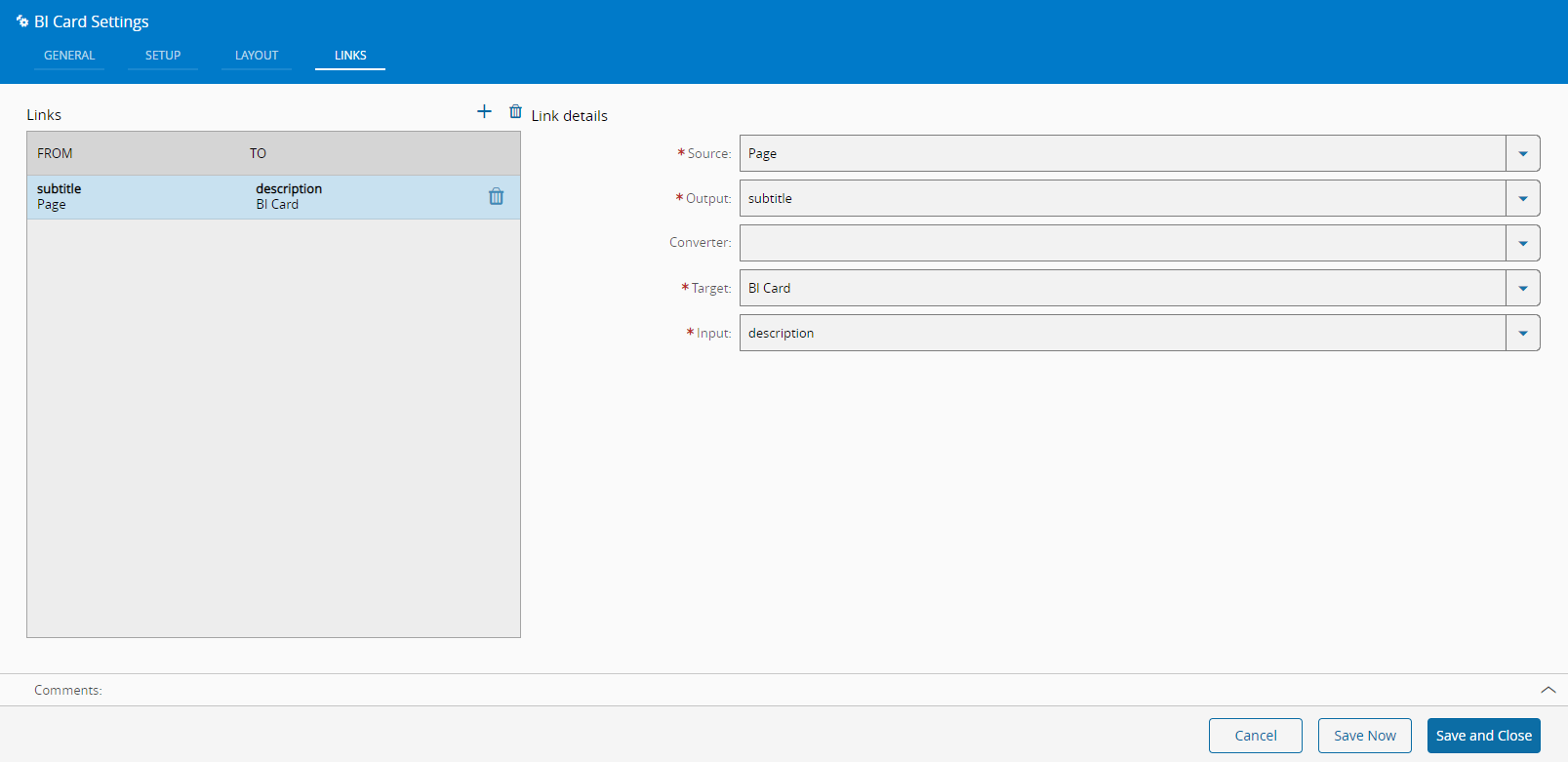 BI Card - Critical Manufacturing Documentation Portal